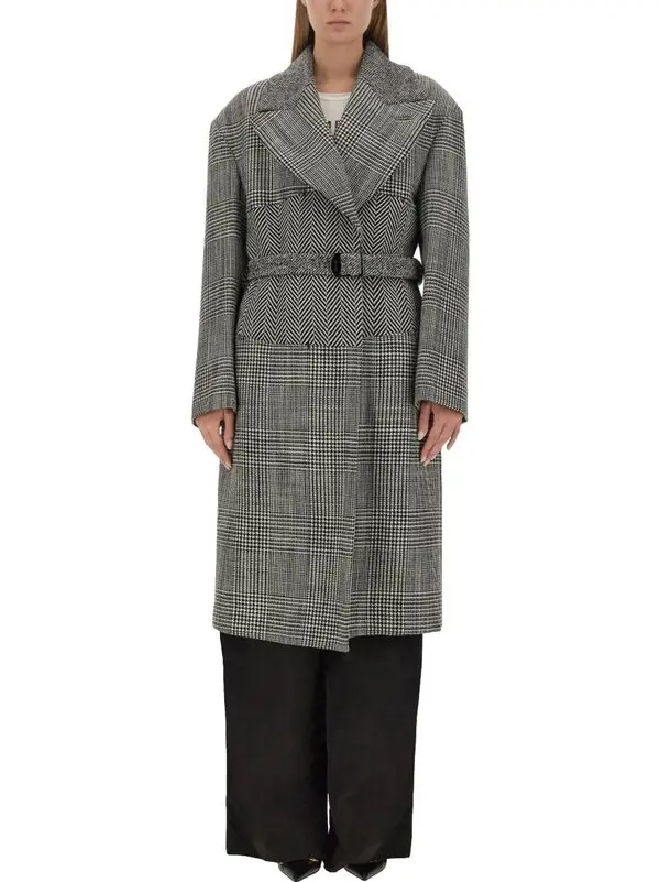 TOM FORD Wool Patchwork Overcoat - Multicolour