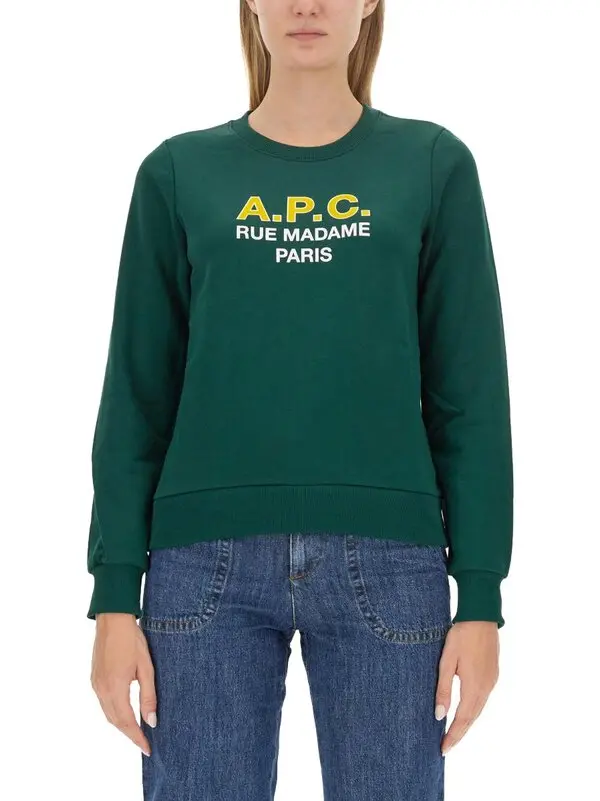 A.p.c. Sweatshirt With Logo - Green