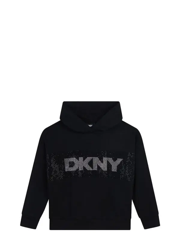 Dkny Hooded Cotton Sweatshirt - Black