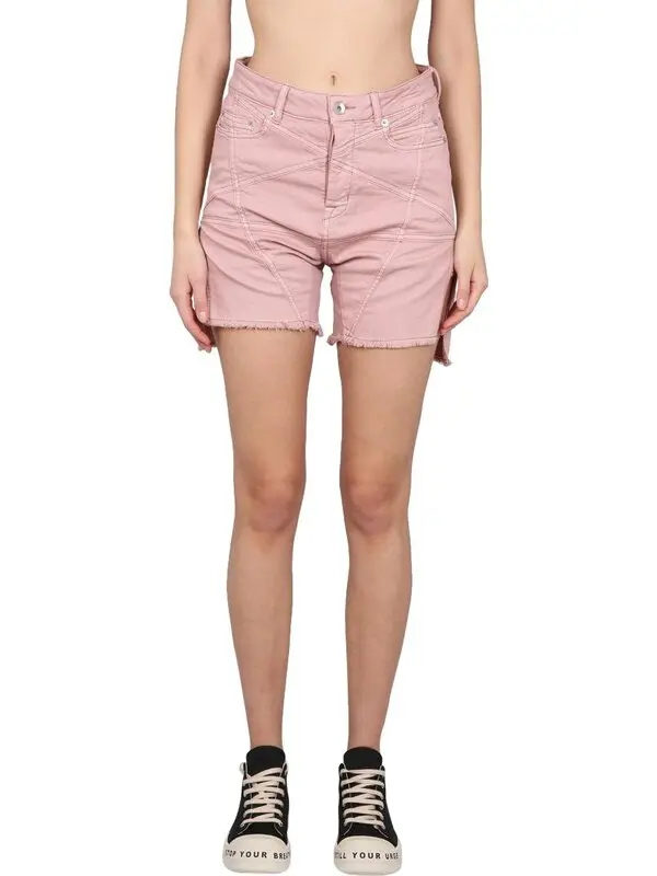 Rick Owens Denim Shorts - Pink