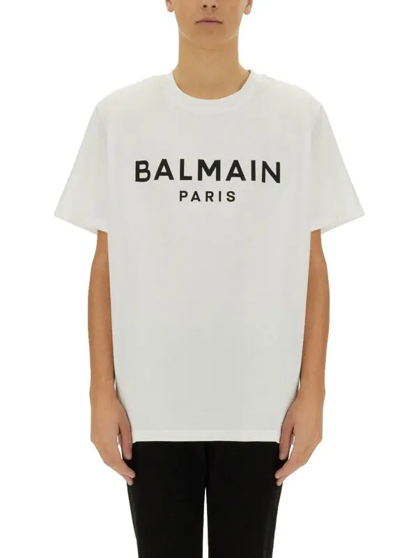 Balmain T Shirt With Logo - White