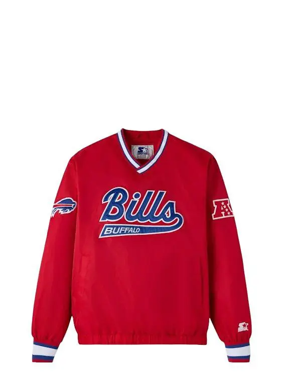 OVO X Nfl Buffalo Bills Starter Trainer Pullover Jacket - Red