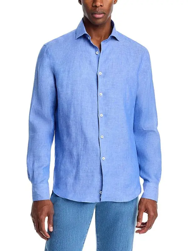 Canali Linen Sport Shirt - Blue