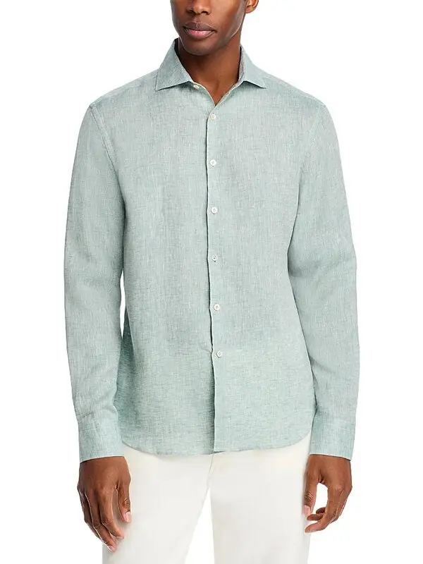 Canali Linen Sport Shirt - Green