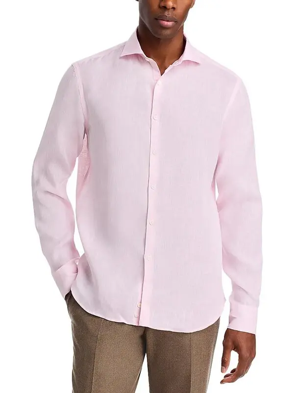Canali Linen Sport Shirt - Pink