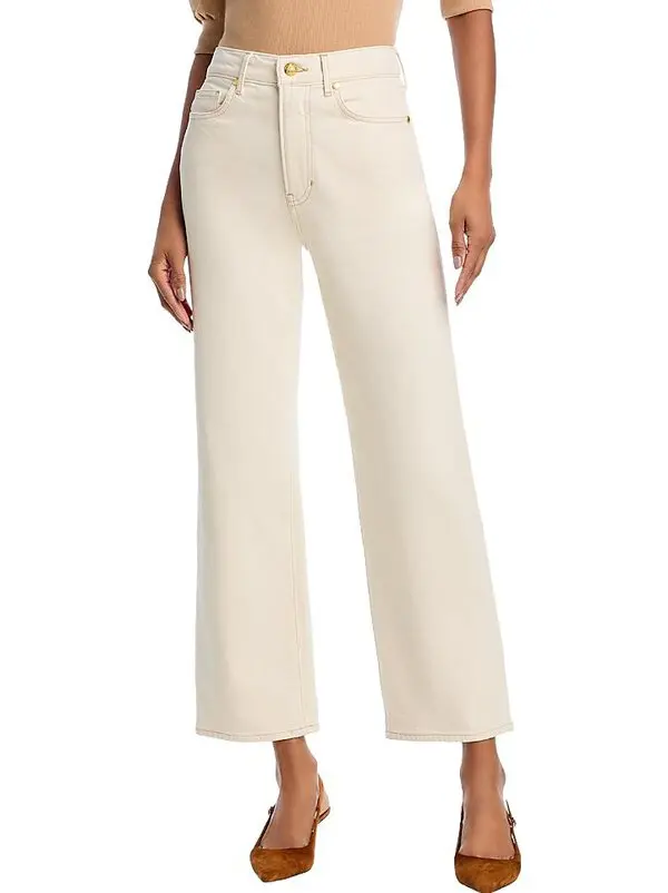 Veronica Beard Dylan High-rise Straight Ankle Jeans - Ecru