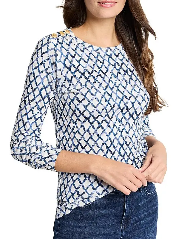 NIC+ZOE Denim Diamonds Tee - Blue Multi