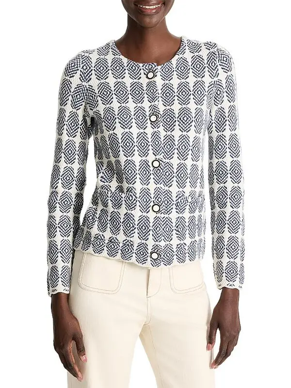 NIC+ZOE Stacked Medallions Knit Jacket - Indigo Multi