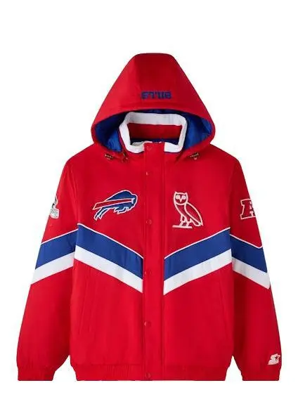 OVO X Nfl Buffalo Bills Starter Sideline Puffer Jacket - Red