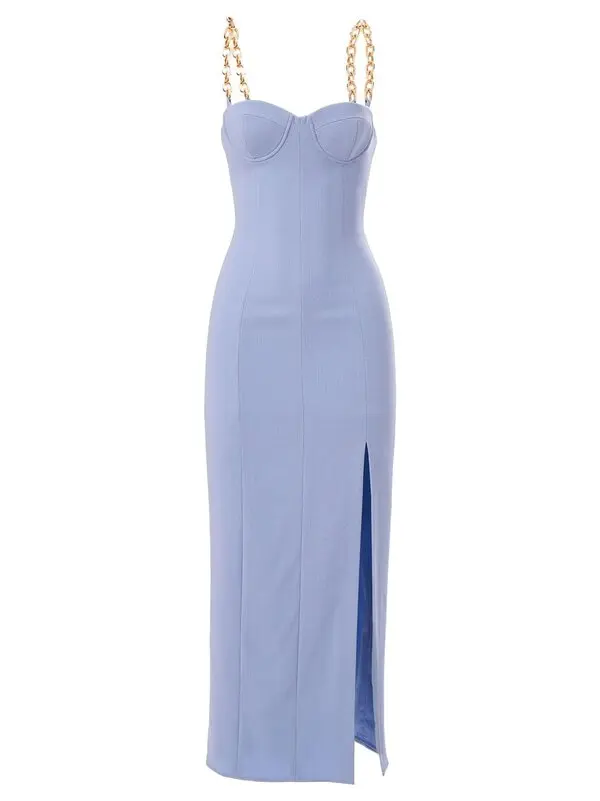 Carolina Herrera Chain-strap Midi Dress - Blue