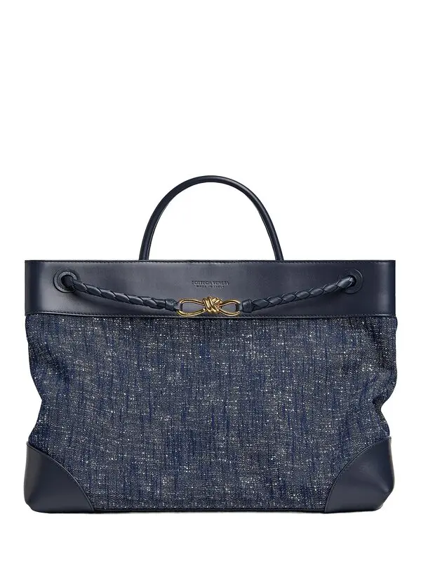 BOTTEGA  VENETA Large Andiamo Top Handle Bag - Navy