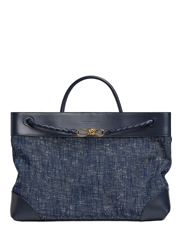 Bottega Veneta Large Andiamo Top Handle Bag - Navy/white/space