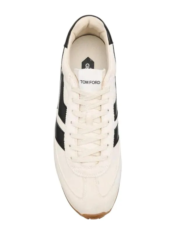 TOM FORD Mick Tech Fabric And Suede Sneakers - White/black
