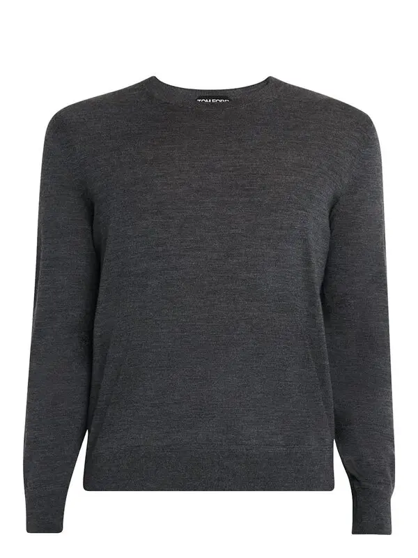 TOM FORD Fine Gauge Wool Crewneck Sweater - Black