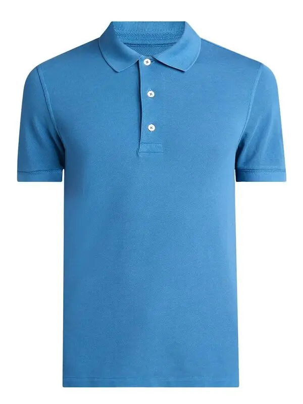 TOM FORD Lyocell Pique Polo Shirt - Iris Blue