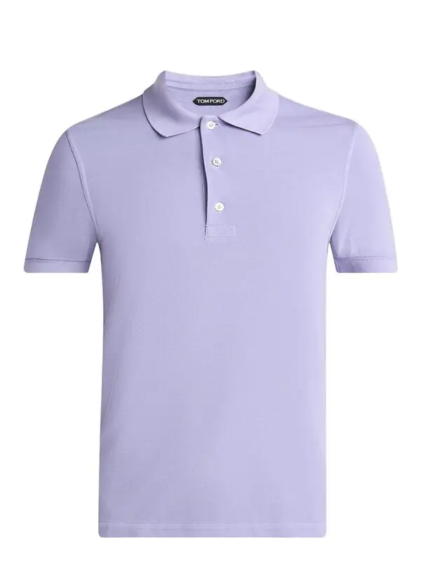 TOM FORD Lyocell Pique Polo Shirt - Violet