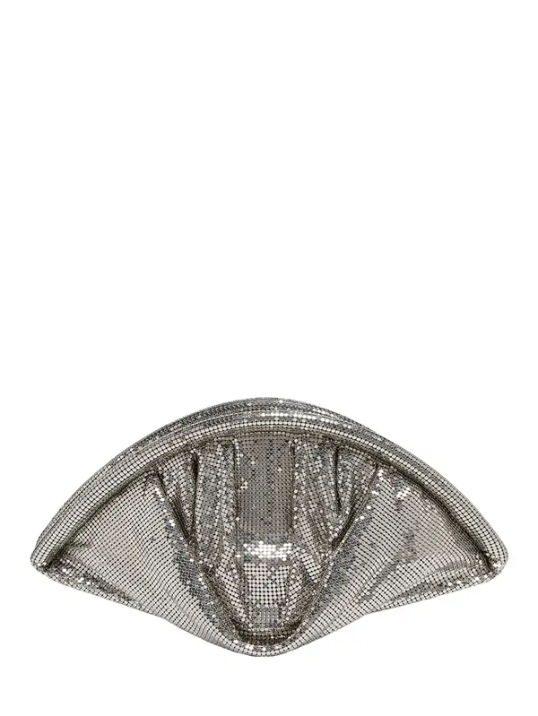 Rabanne Studded Mesh Zip Pochette - Silver