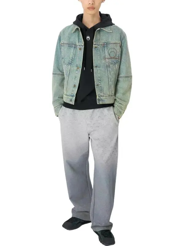 MARINE SERRE Moon Laser Denim Jacket - Blue