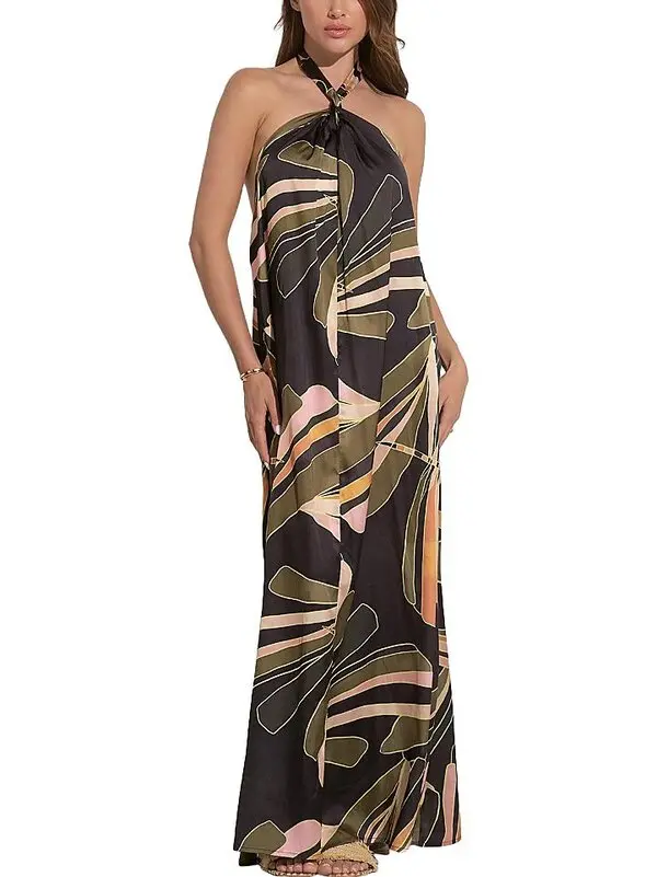 Elan Halter Maxi Dress - Black Manila