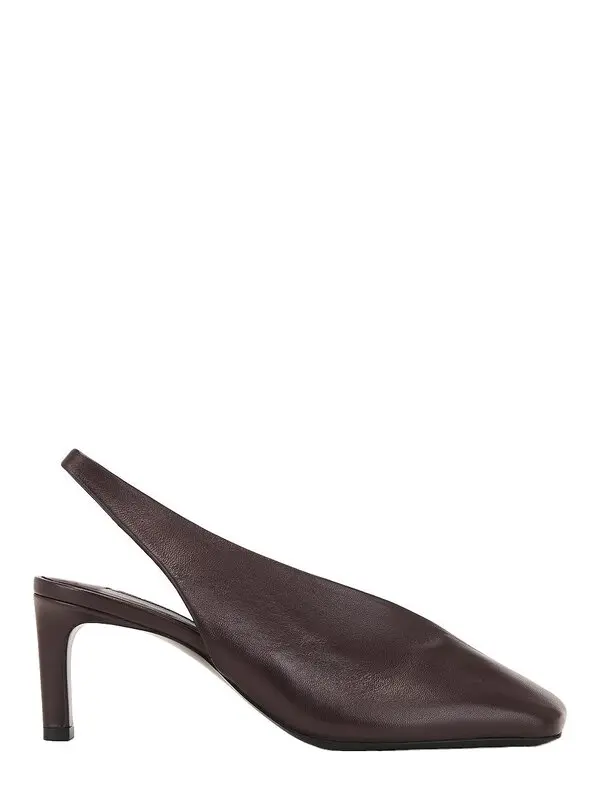 JIL SANDER Folded Slingback Heels - Aubergine