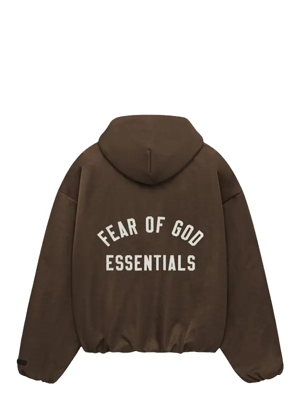 Fear Of God Essentials Textured Nylon Hooded Bomber Jacket - Brown