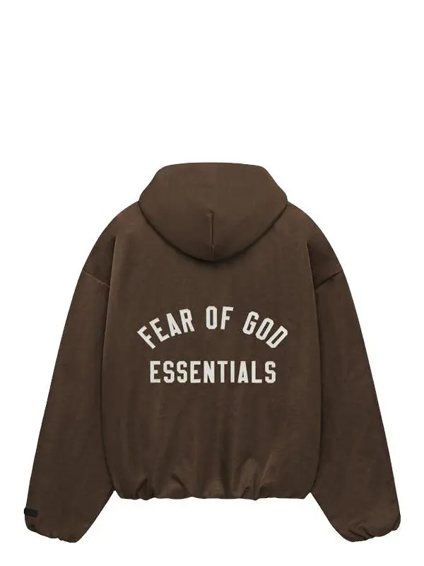 Fear Of God Essentials Textured Nylon Hooded Bomber Jacket - Brown