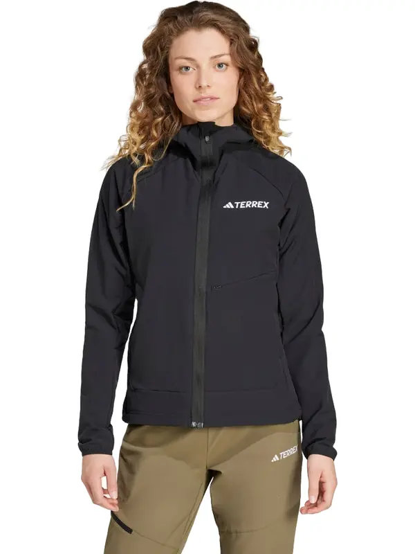Adidas Terrex Xperior Softshell Fleece Hooded Jacket - Black