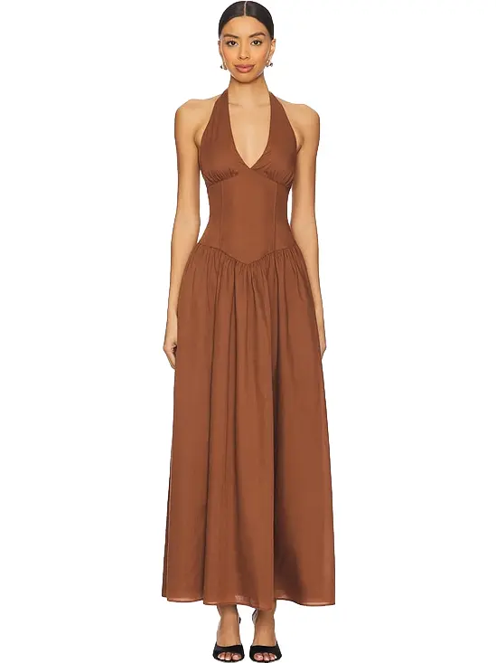 MORE TO COME Bexley Maxi Dress - Brown