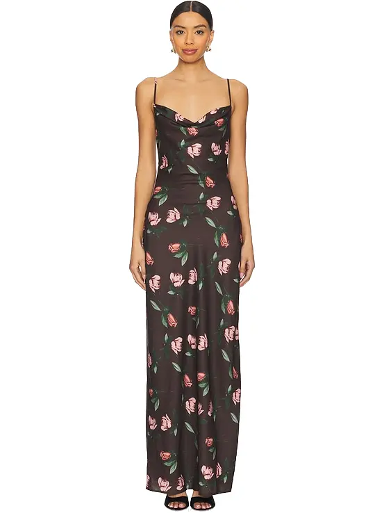 MORE TO COME Desiree Maxi Dress - Brown Floral