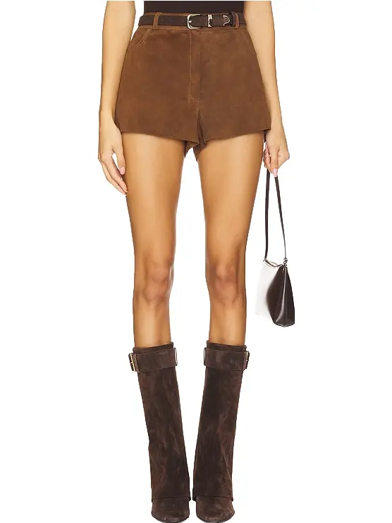 ZUT Waistband Shorts - Camel Suede