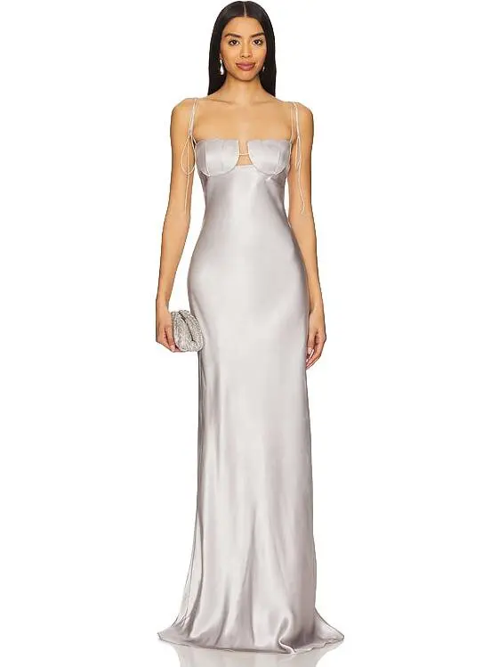 Anna October Tulip Maxi Dress - Silver