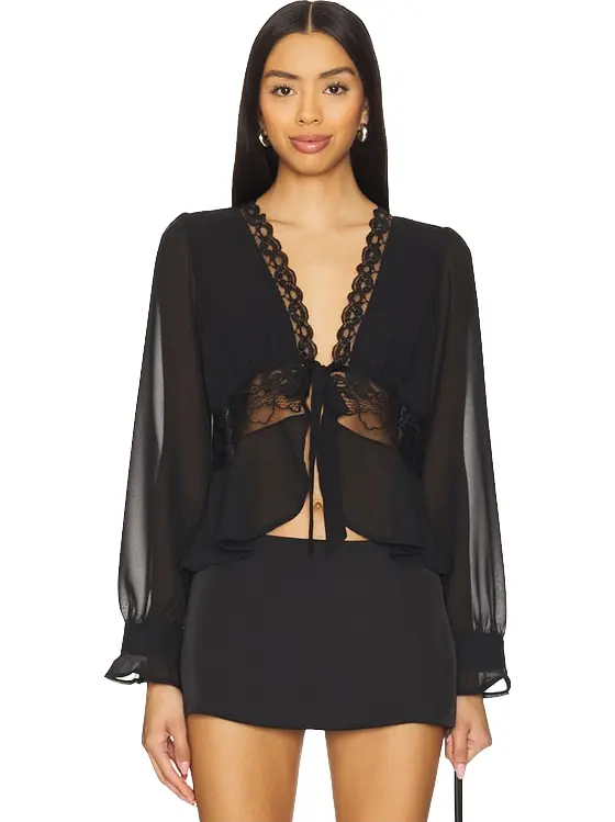 KAT THE LABEL Betty Blouse - Black