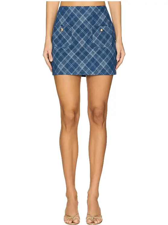 Amanda Uprichard Maven Skirt - Argyle Denim