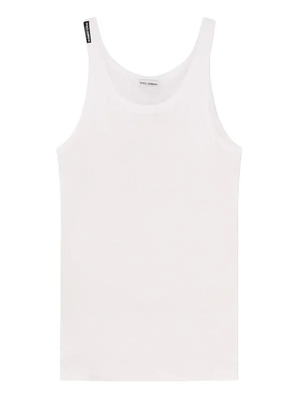 Dolce & Gabbana Ribbed Cotton Tank Top - White