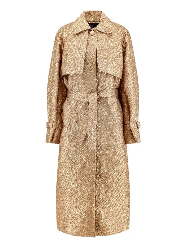Max Mara Salsa Oversize Jacquard Fabric Trench Coat - Brown