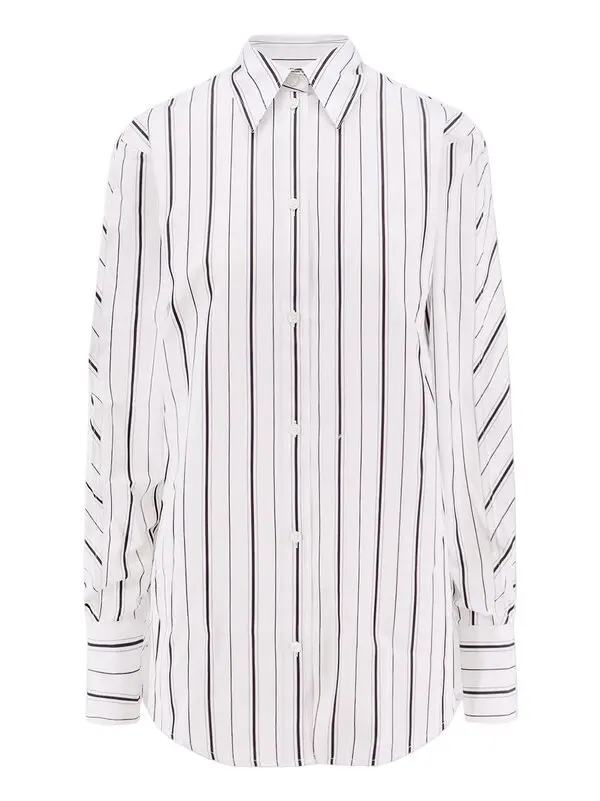 TOTEME Organic Cotton Striped Shirt - White