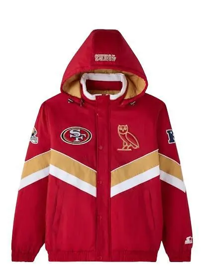 OVO X Nfl San Francisco 49ers Starter Sideline Puffer Jacket - Red