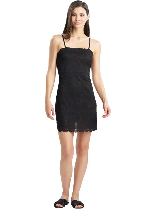 Natori Peony Allover Lace Chemise - Black