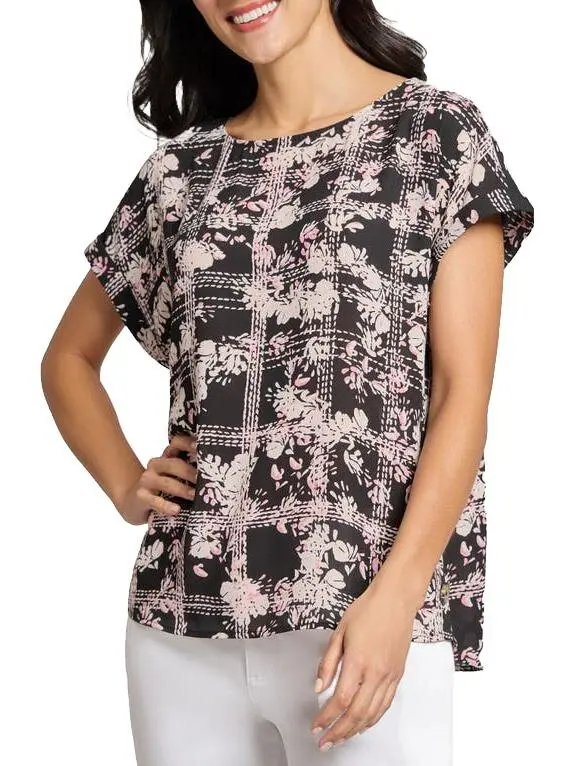 Jones New York Floral Print Top - Jones Black Multi