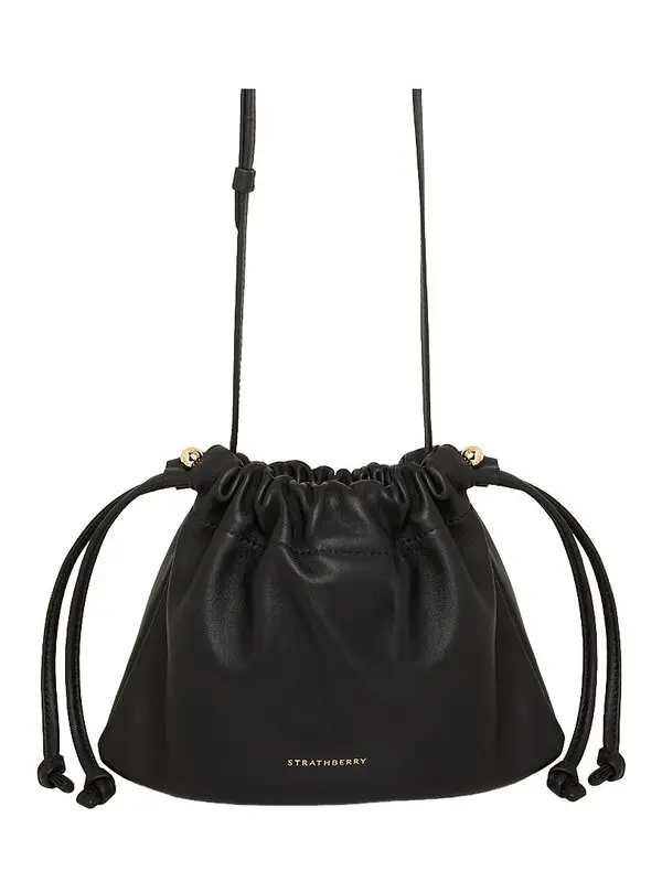 Strathberry Charlotte Drawstring Crossbody Bag - Black/light Gold