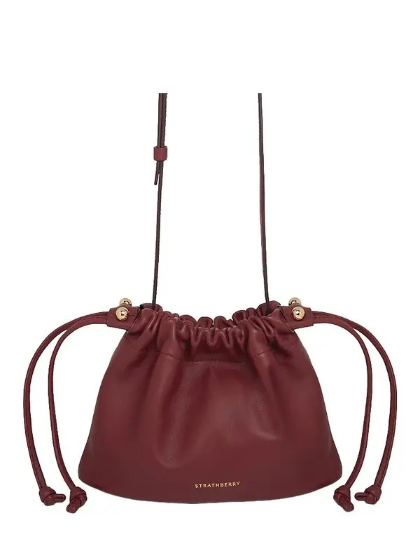 Strathberry Charlotte Drawstring Crossbody Bag - Oxblood