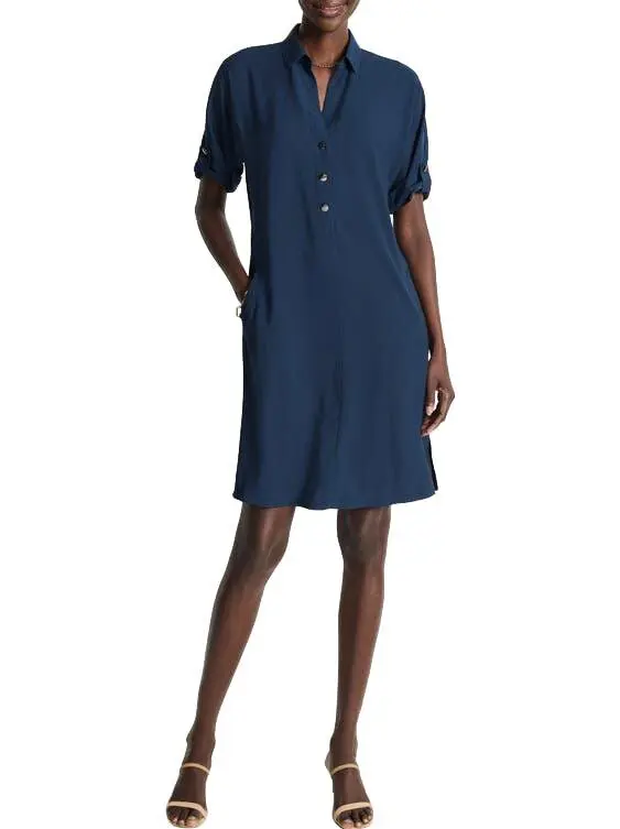NIC+ZOE Devon Shirtdress - Dark Indigo