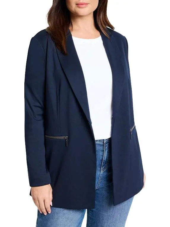 NIC+ZOE Zip Pocket Ponte Jacket - Dark Indigo