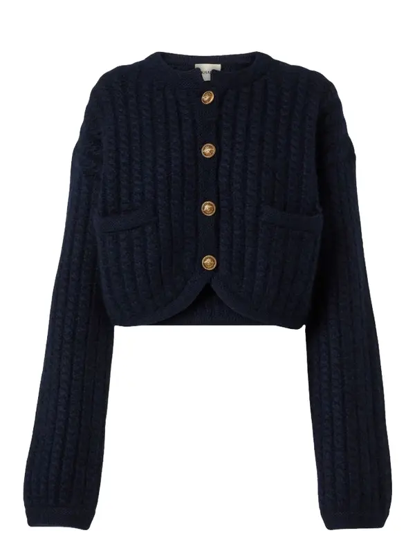 Khaite Balser Cashmere And Mohair Cardigan - Blue
