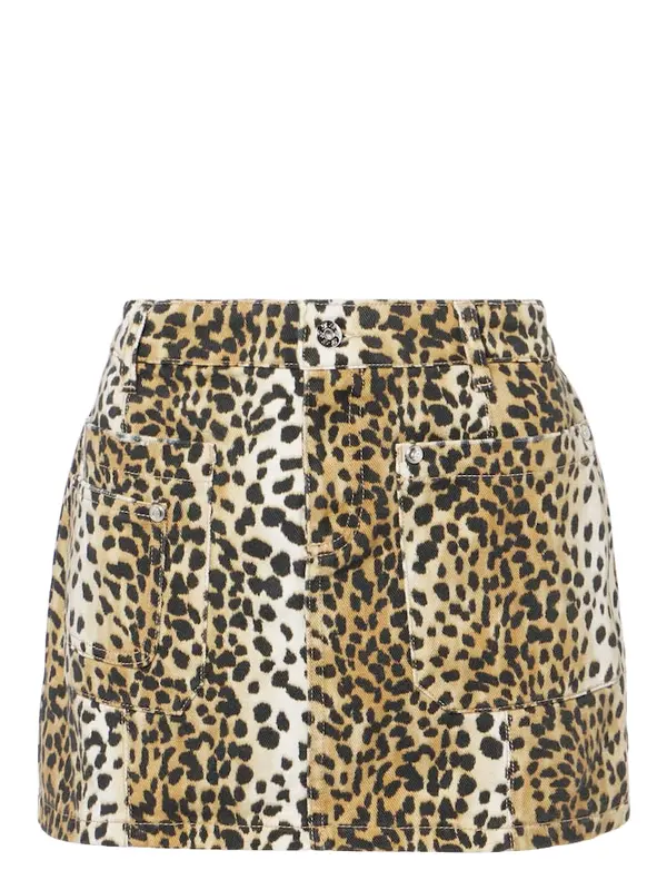 Blumarine Leopard-print Mini Skirt - Brown