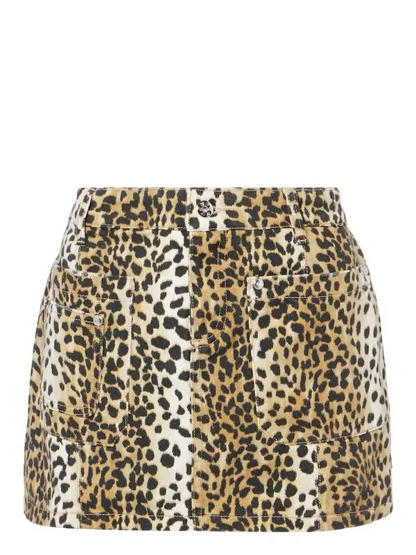 Blumarine Leopard-print Mini Skirt - Brown