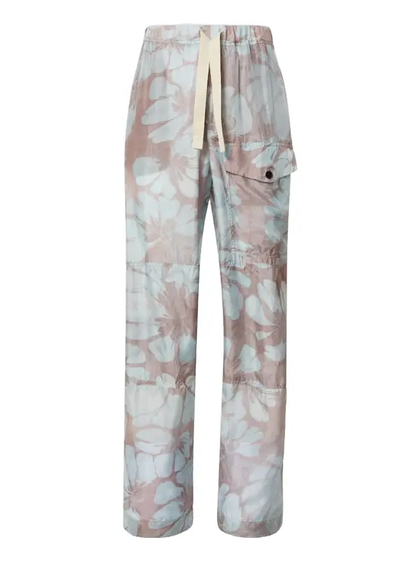 Dries Van Noten Floral Wide-leg Pants - Blue