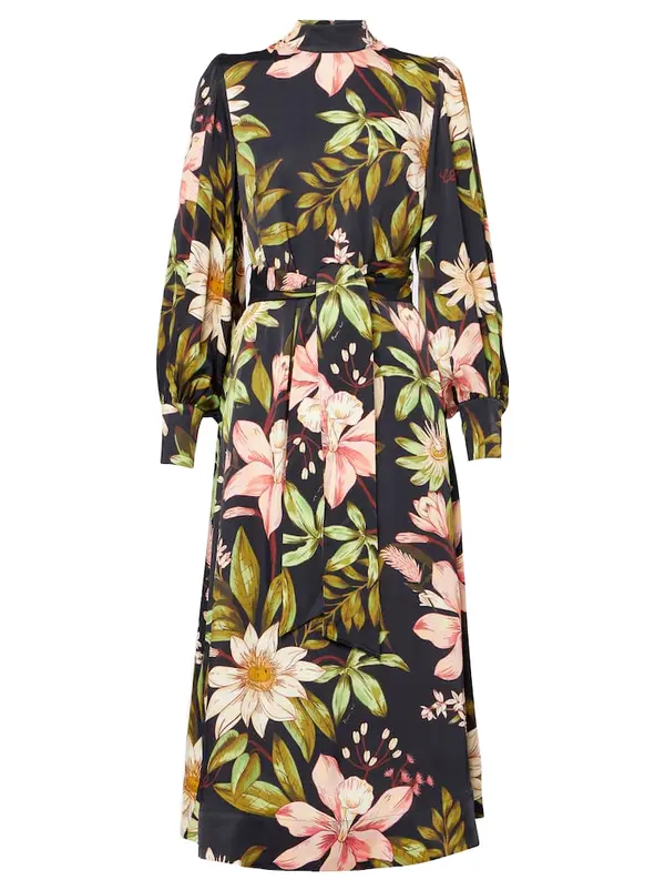 Farm Rio Floral-printed Midi Dress - Multicoloured
