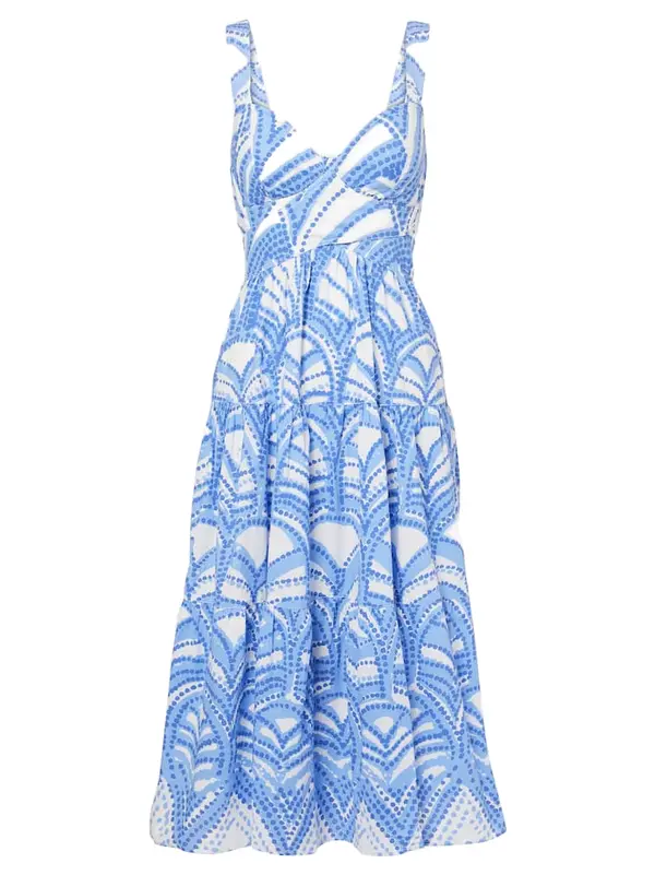 Poupette St Barth Coco Printed Midi Dress - Blue