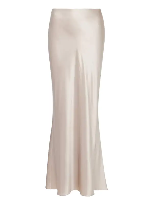 THE SEI Silk Satin Maxi Skirt - Beige